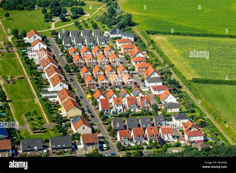Aerial View Detached Houses New Housing Estate Zweckel Gladbeck