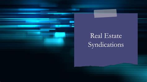 Real Estate Syndications Enhancing Portfolio Diversification And