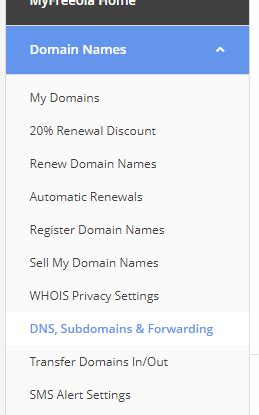 Forwarding A Domain Name With Freeola