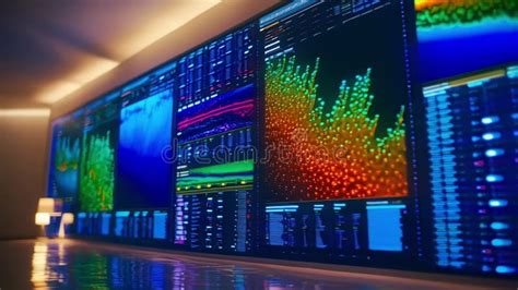 Modern Operations Center Showing Changing Data On Multiple Screens