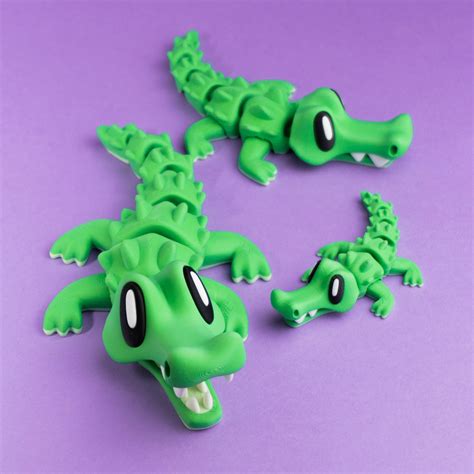 Blob Crocodile Articulated Flexi Fidget Toy 3d Model By Bloblab On