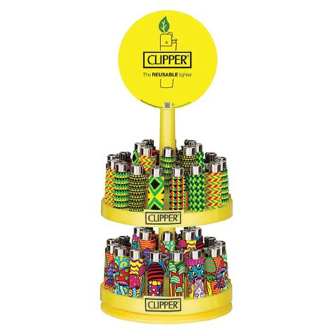 Clipper Lighters 144ct 3 Tier Carousel Lighter Display Case Raw Black