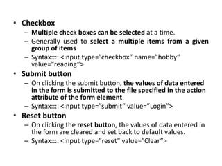 Std 12 Computer Chapter 1 Creating Html Forms Using KompoZer PPT