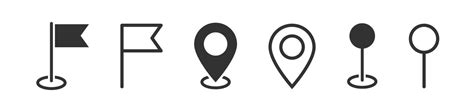 Map Pin Icon Set Location Marker Navigation Pointer Gps Place Position Geo Direction