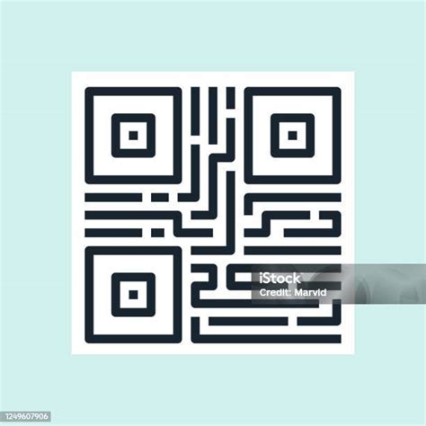 Qr 코드 디지털 마케팅 컨셉 일러스트레이션 플랫 디자인 선형 스타일 배너 Qr코드에 대한 스톡 벡터 아트 및 기타 이미지