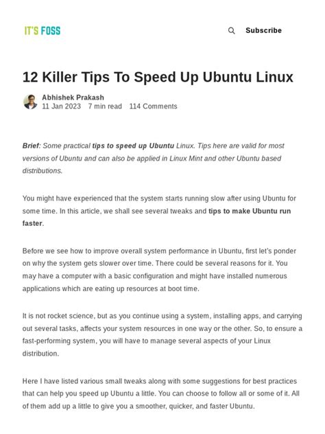 12 Killer Tips To Speed Up Ubuntu Linux Pdf
