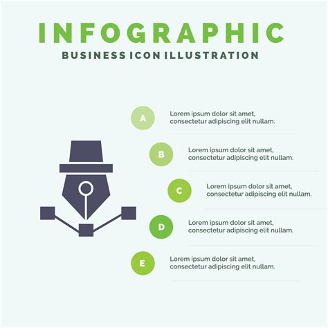 Pen Drawing Art Design Draw Solid Icon Infographics 5 Steps Presentation Background 13328431