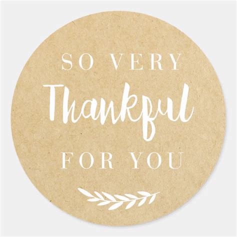Rustic Modern Thanksgiving Holiday Kraft Classic Round Sticker Zazzle