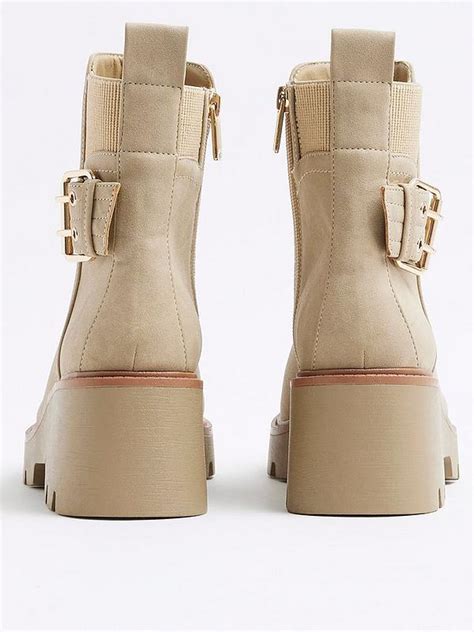 River Island Wide Fit Chelsea Boot With Buckle Light Beige Very