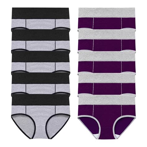 10 Pack Womens Underwear Cotton Wave No Show Bikini Panties High