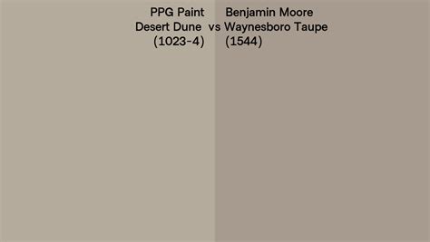 PPG Paint Desert Dune Vs Benjamin Moore Waynesboro Taupe Side By Side Comparison