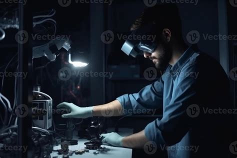 Man Future Technology Robot Simulation Glasses Robotic Three