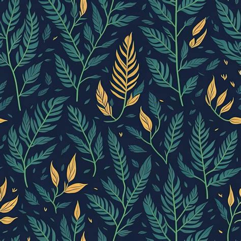 premium vector flat design seamless pattern of tropical leaves and