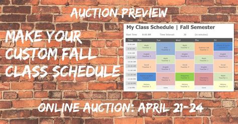 Make Your Custom Class Schedule