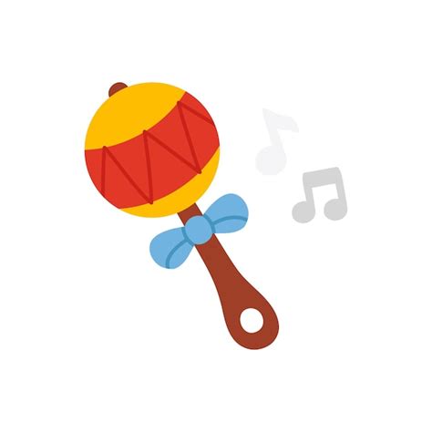 디지털 스탬프 인사말 카드 스티커 아이콘 디자인을 위한 귀여운 낙서 마라카스 그림 프리미엄 벡터