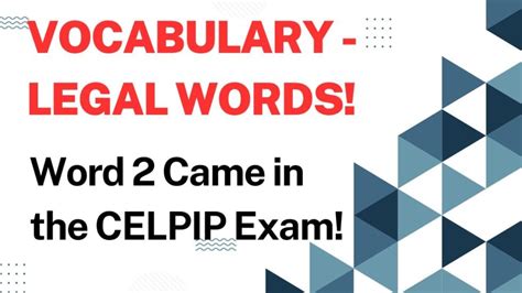 CELPIP Vocabulary LEGAL Words HZad Education