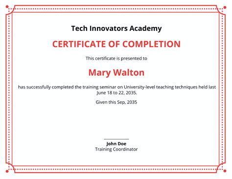 Free Teaching Training Certificate Sample Template To Edit Online