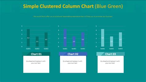 Simple Clustered Column Chart Blue Green