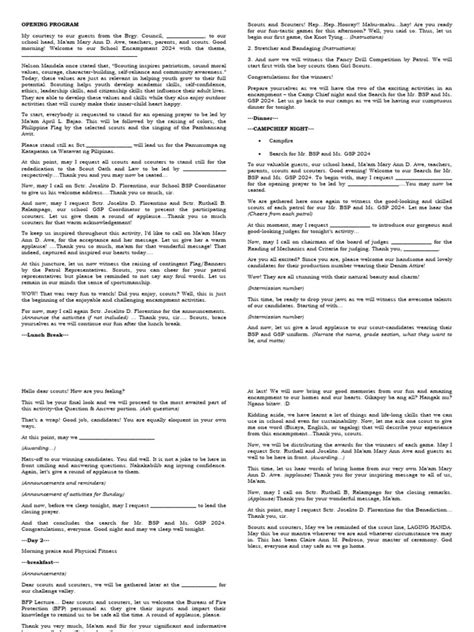 Bsp Gsp 2024 Script Pdf Scouting Youth Movements