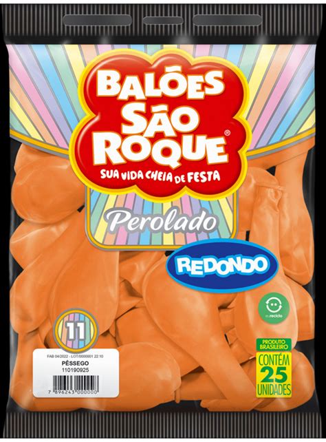 Balão De Látex Laranja Pêssego Perolado 11 Polegadas 28cm São Roque