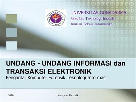 Ppt Undang Undang Informasi Dan Transaksi Elektronik Powerpoint Presentation Id
