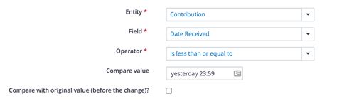 Fieldvaluecomparison Trigger Civirule Based On Contribution Receive