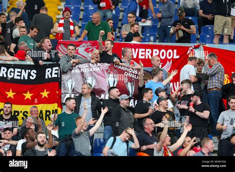 Liverpool Fans In The Stands Ahead Of The Uefa Champions League Semi