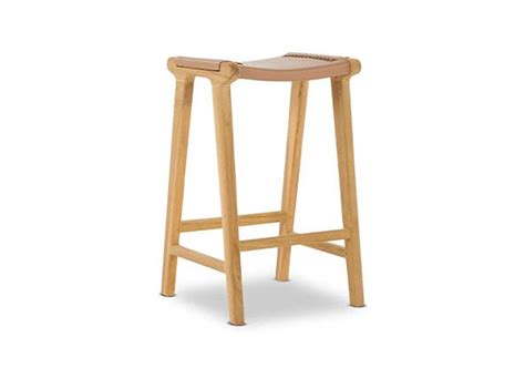 Cuba Barstool Nude Leather Solid Wood