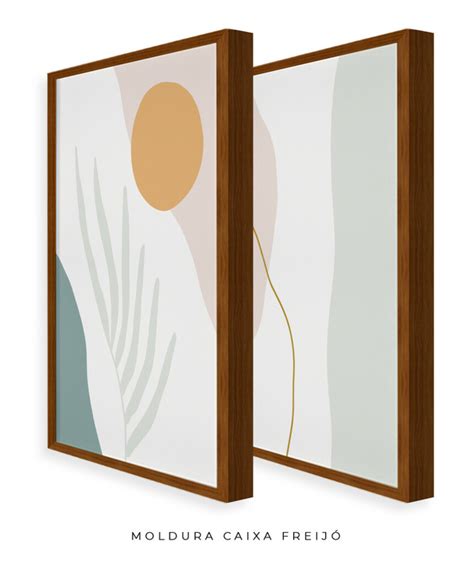 Conjunto 2 Quadros Decorativos Leaf Minimal Nude Nuances Minim