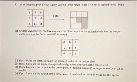 Solved Part Of An Image Is Given Below A Pixel Value Is In