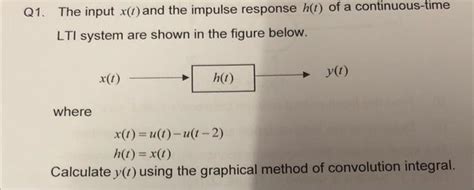 solved q1 the input x t and the impulse response h t of a
