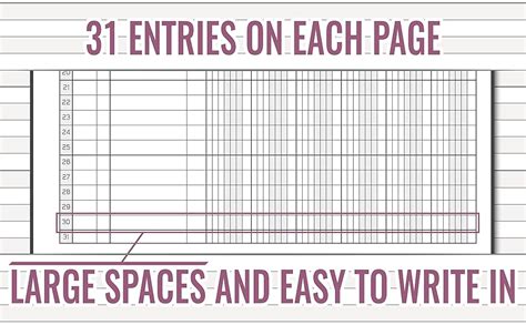 6 Column Ledger Book Simple Customizable Log Book For Bookkeeping And