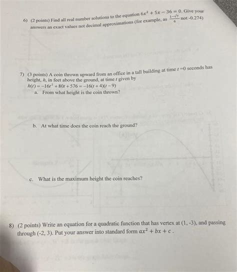 Solved 6 2 Points Find All Real Number Solutions To The