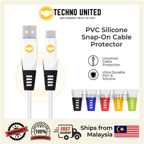 Universal PVC Silicone Snap On Clip Cable Protector For Samsung Android USB USB C Type C 1 Pair