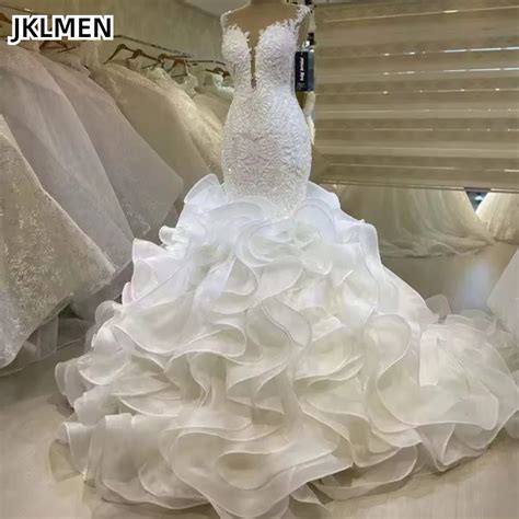 Off The Shoulder Sweetheart Neckline Mermaid Wedding Dress With Puffy