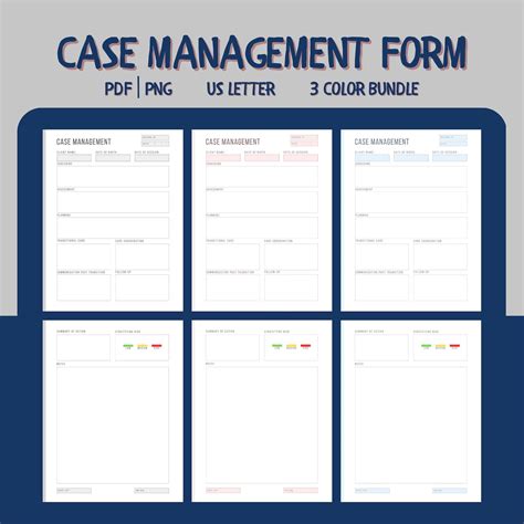 Case Management Form Client Documentation Social Worker Tools Pdf Png Etsy