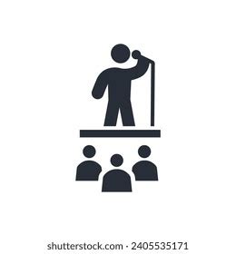 Public Speaking Icon Vectoreditable Strokelinear Style Stock Vector ...