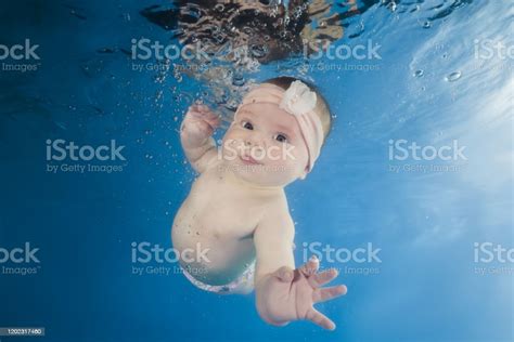 전면 초상화 아름다운 아기 소녀는 수영장에서 수중 수영 건강한 가족 라이프 스타일과 어린이 수상 스포츠 활동 아동 발달질병 예방 아기에 대한 스톡 사진 및 기타 이미지
