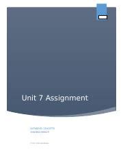 Unit 7 Database Assignment Docx Unit 7 Assignment DATABASE CONCEPTS