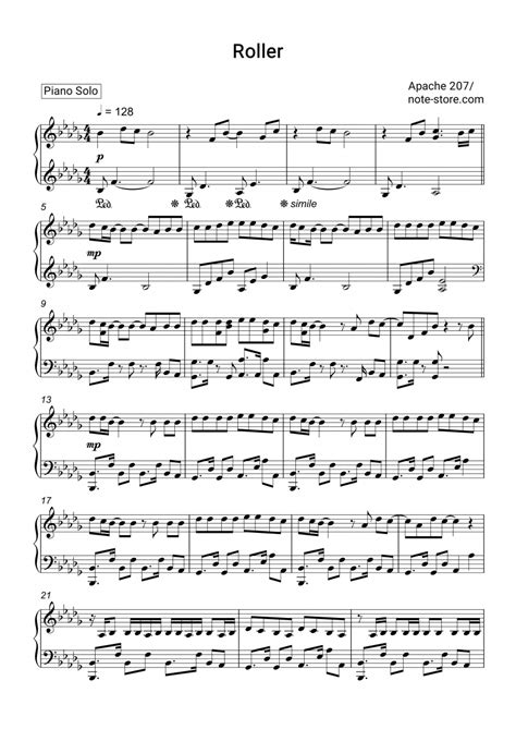 Apache 207 Roller Noten Für Piano Downloaden Für Anfänger Klavier