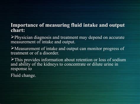 intake and output chart ppt
