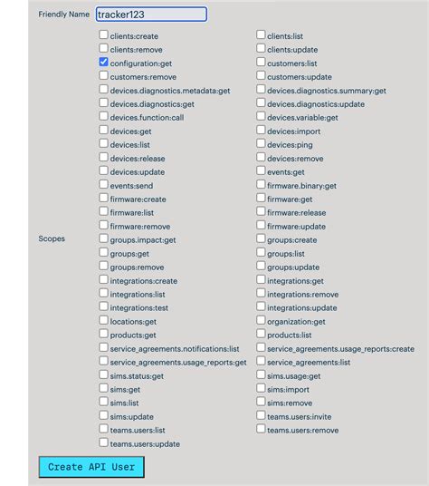 Api User To Update Tracker Config Edge Systems Particle