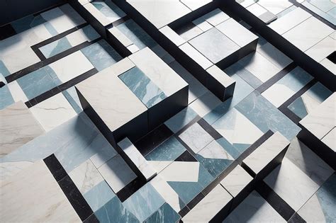 Premium Photo Geometric Shape Cube Shape Shape Tile Tiled Floor
