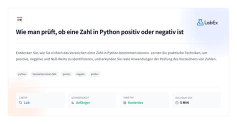 Wie Man Prüft Ob Eine Zahl In Python Positiv Oder Negativ Ist Labex