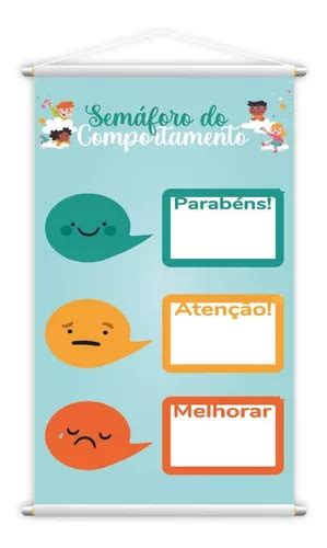 Semáforo Do Comportamento Banner Escolar Pedagógico 80x50cm