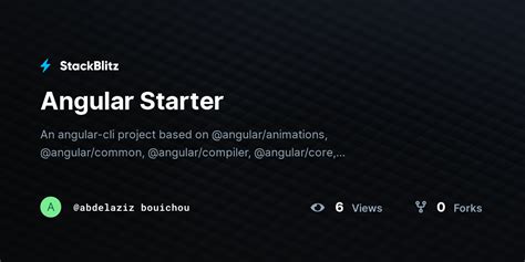 Angular Starter Stackblitz