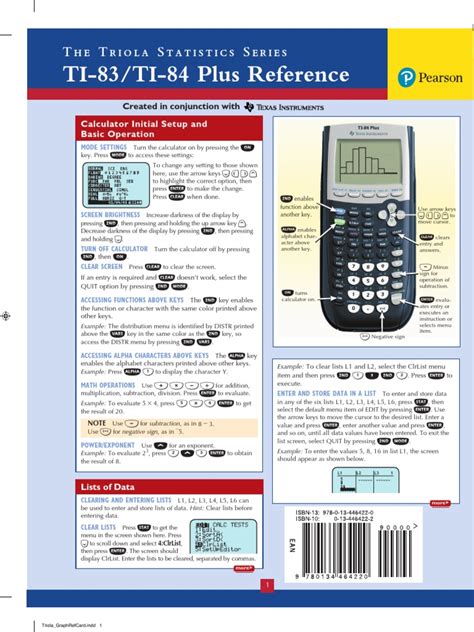 ti 83 and ti 84 plus reference sheet 1 pdf menu computing computing