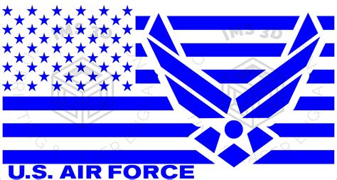 Us Air Force Flag Design Svg File For Laser Cutting Ideal For Cnc
