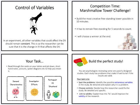 Complete Control Of Variables Lesson Teaching Resources