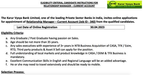Kvb Recruitment 2023 Apply Online For Relationship Manager Posts